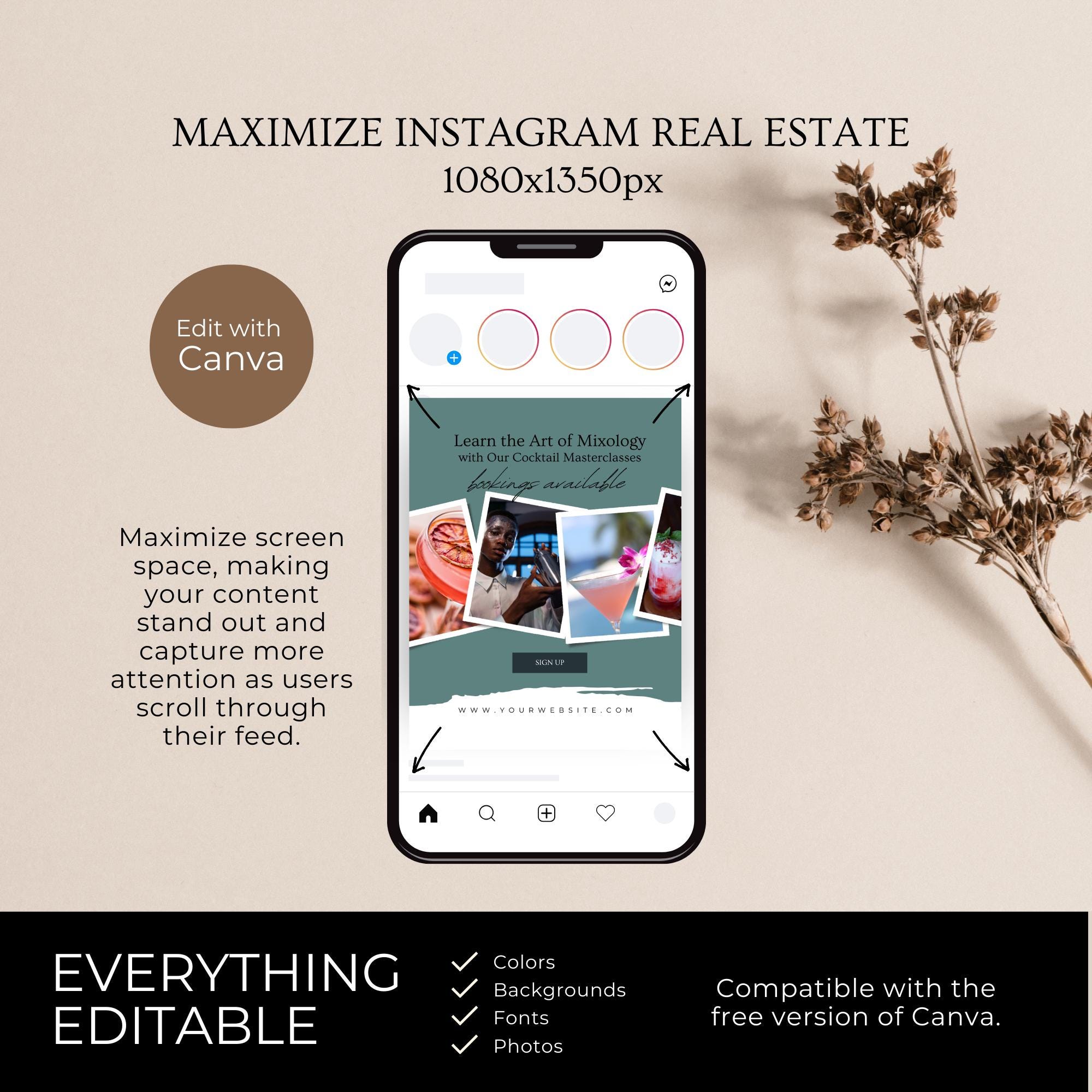 Mobile Bar Instagram Templates, Bartending Social Media Posts, DIY ...