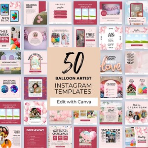 Balloon Business Instagram Templates, Balloon Artist Social Media Posts ...