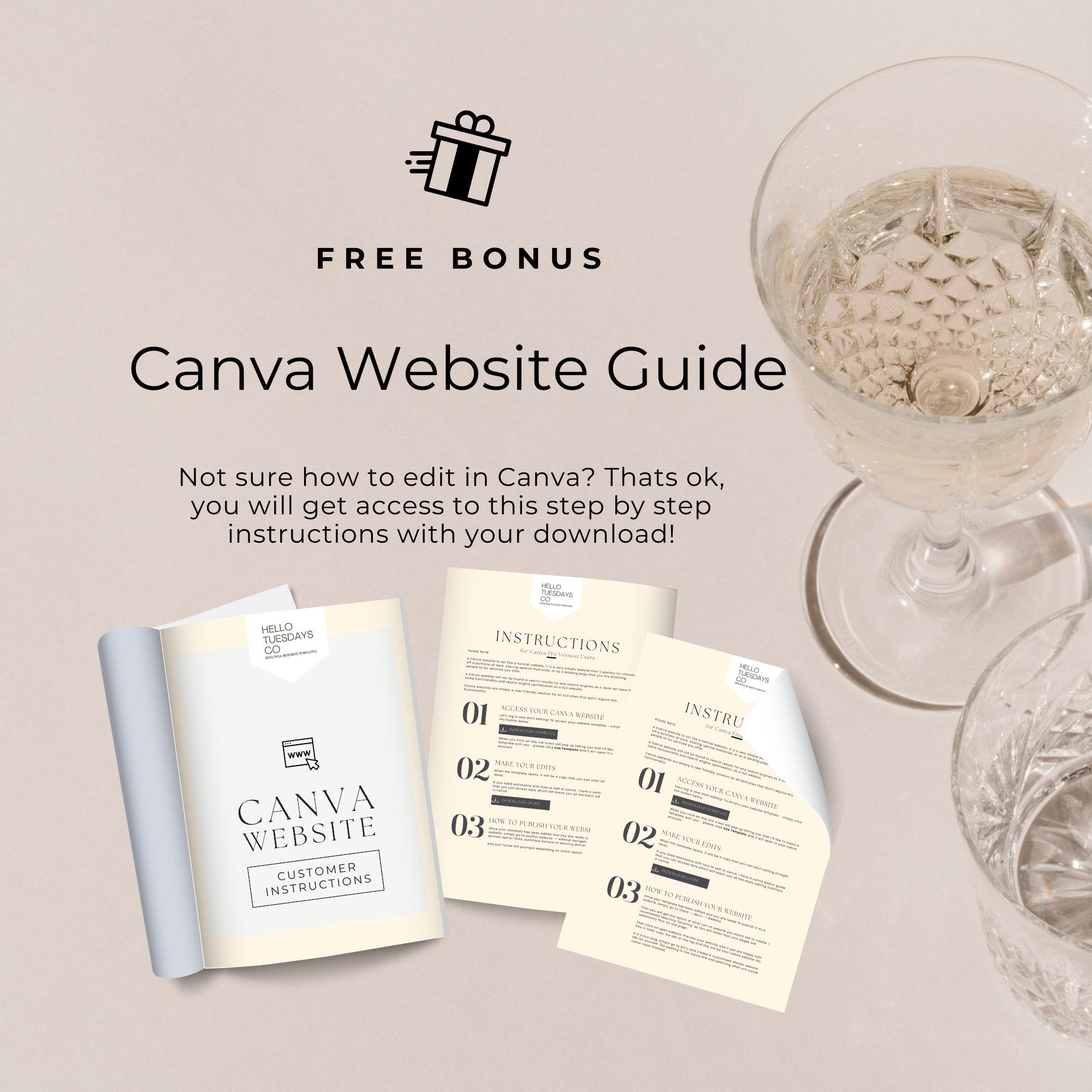 Mobile Bar Canva Website, Mobile Bartending Landing Page, DIY Sales ...