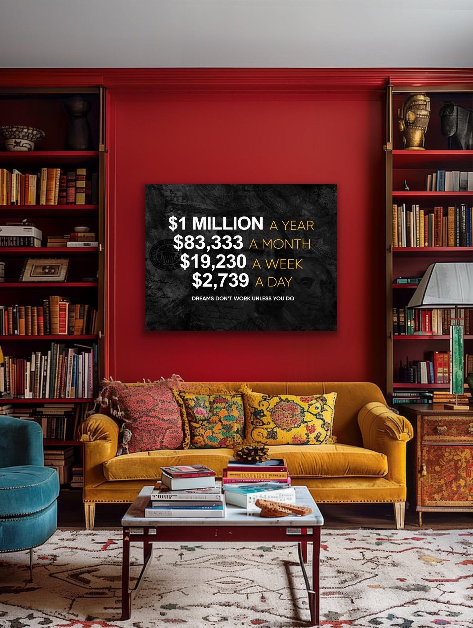One Million A Year/entrepreneur/bosslady/art/digital Download/wall ...