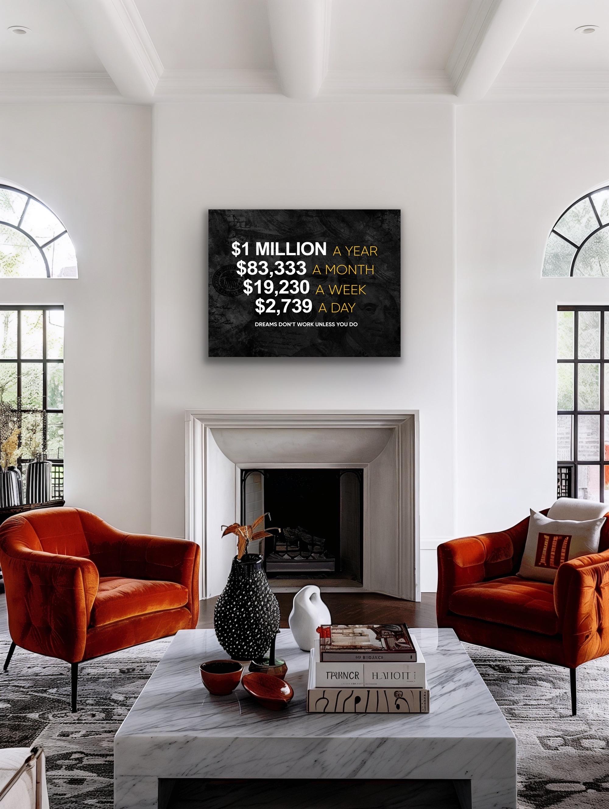 One Million A Year/entrepreneur/bosslady/art/digital Download/wall ...