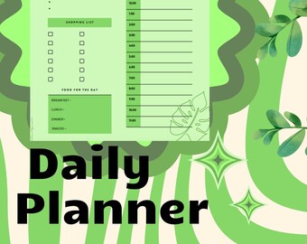 Lime Green Digital Daily Planner Printable - Etsy