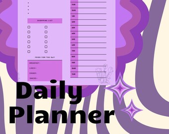 Daily Planner purple Printable & Digital - Etsy