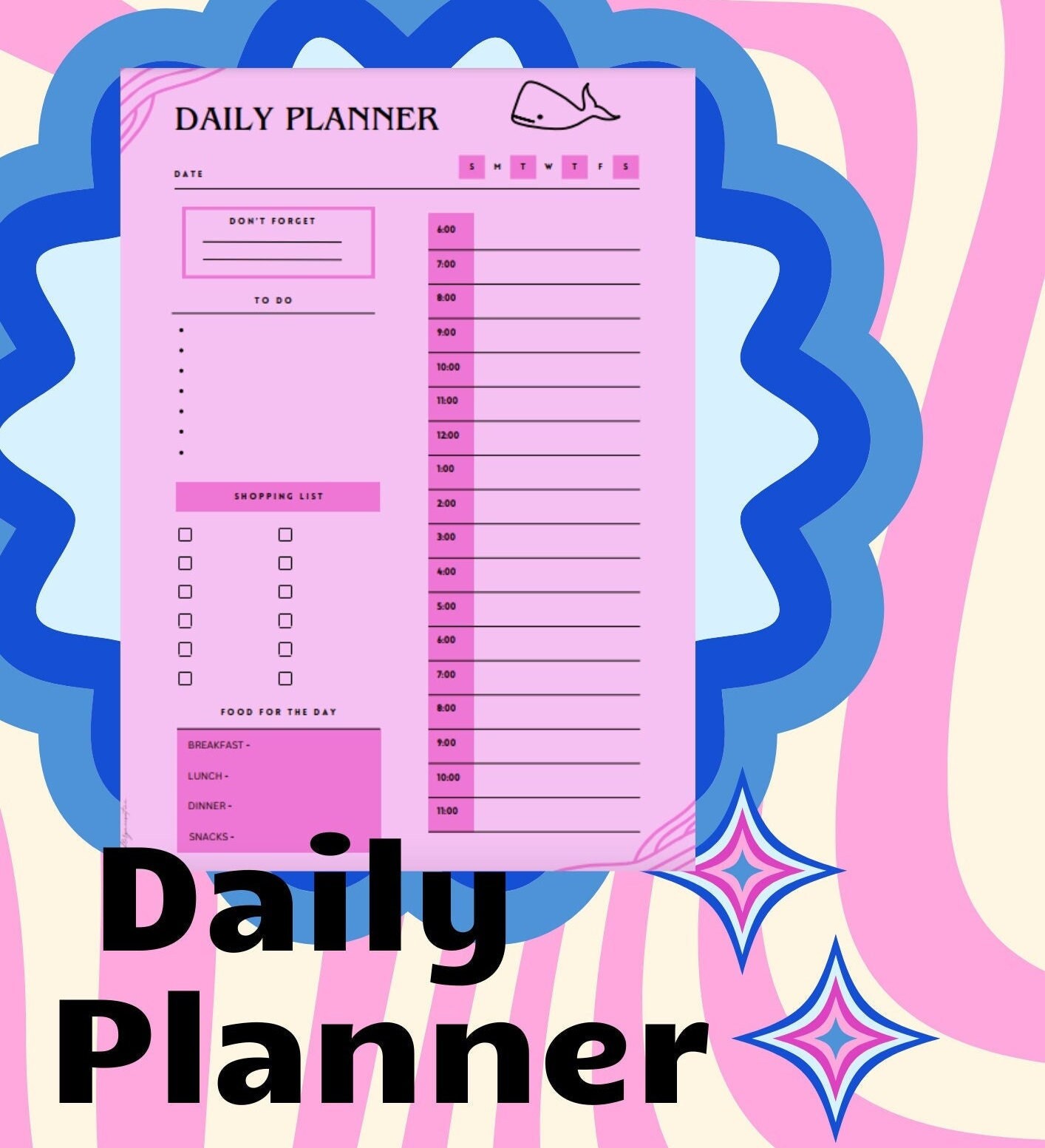 Daily Planner Printable Pink - Etsy