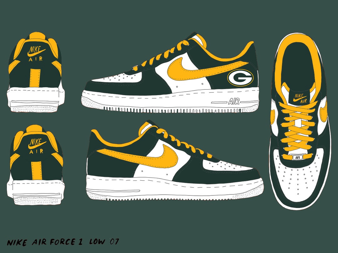 Greenbay Packers Custom Color Match AF1 - Etsy