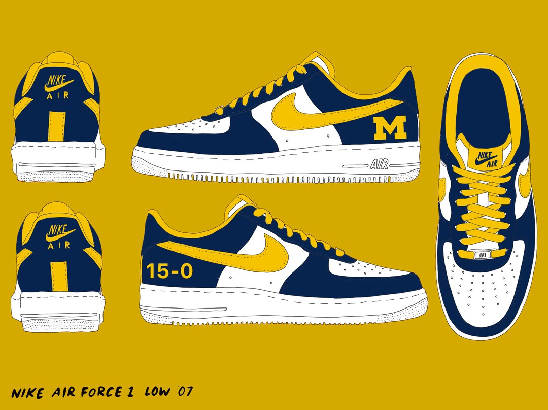 Michigan Custom Color Match AF1 - Etsy
