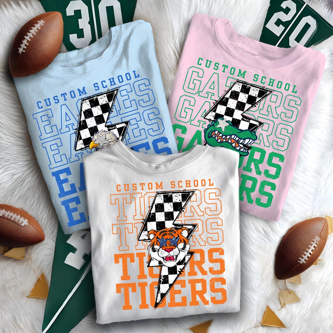 Custom School Mascot T-shirt: Preppy Team Spirit Game Day Tee - Etsy