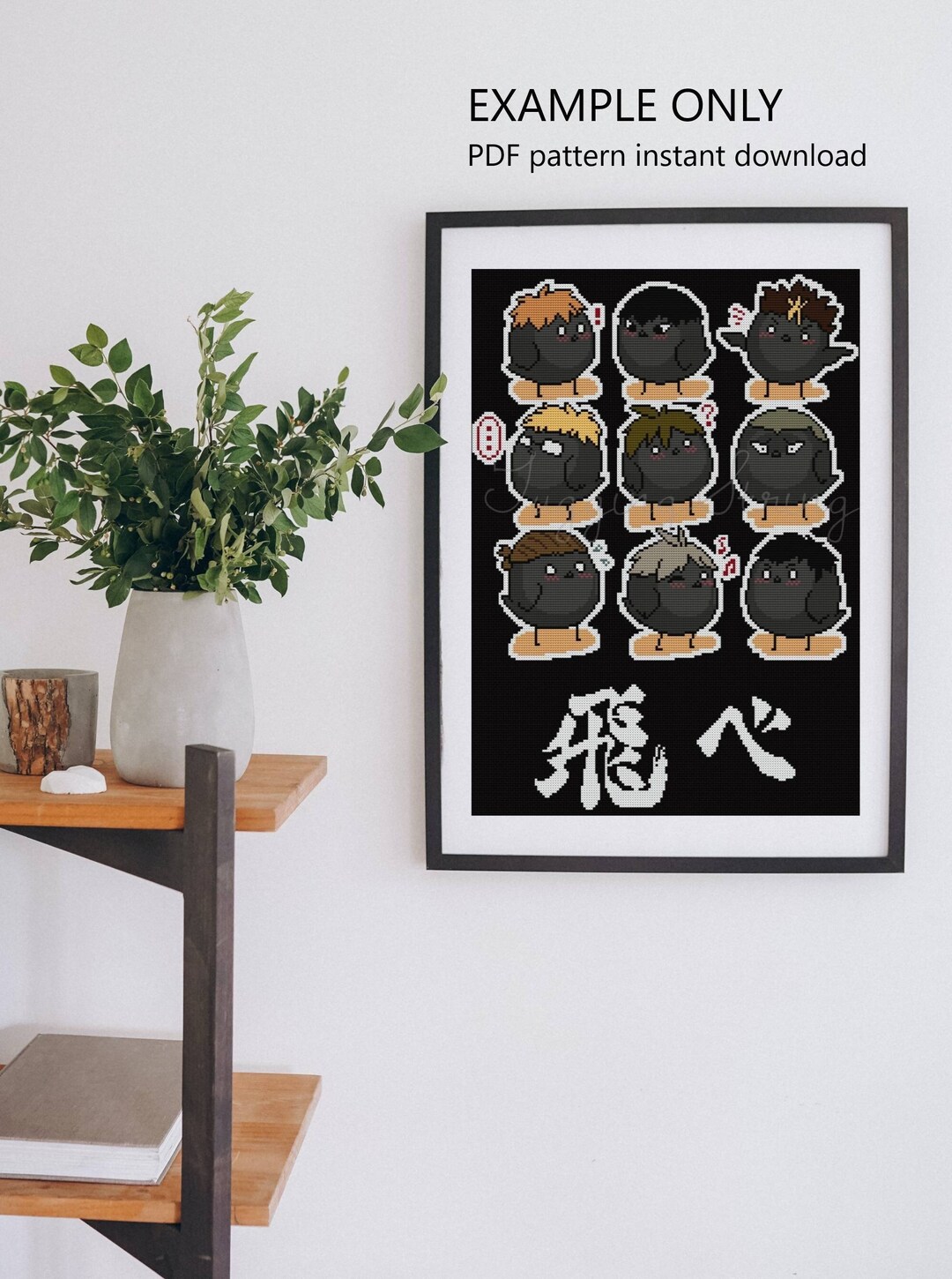 Volleyball Anime Cross Stitch Pattern, Chibi Cross Stitch Pattern ...