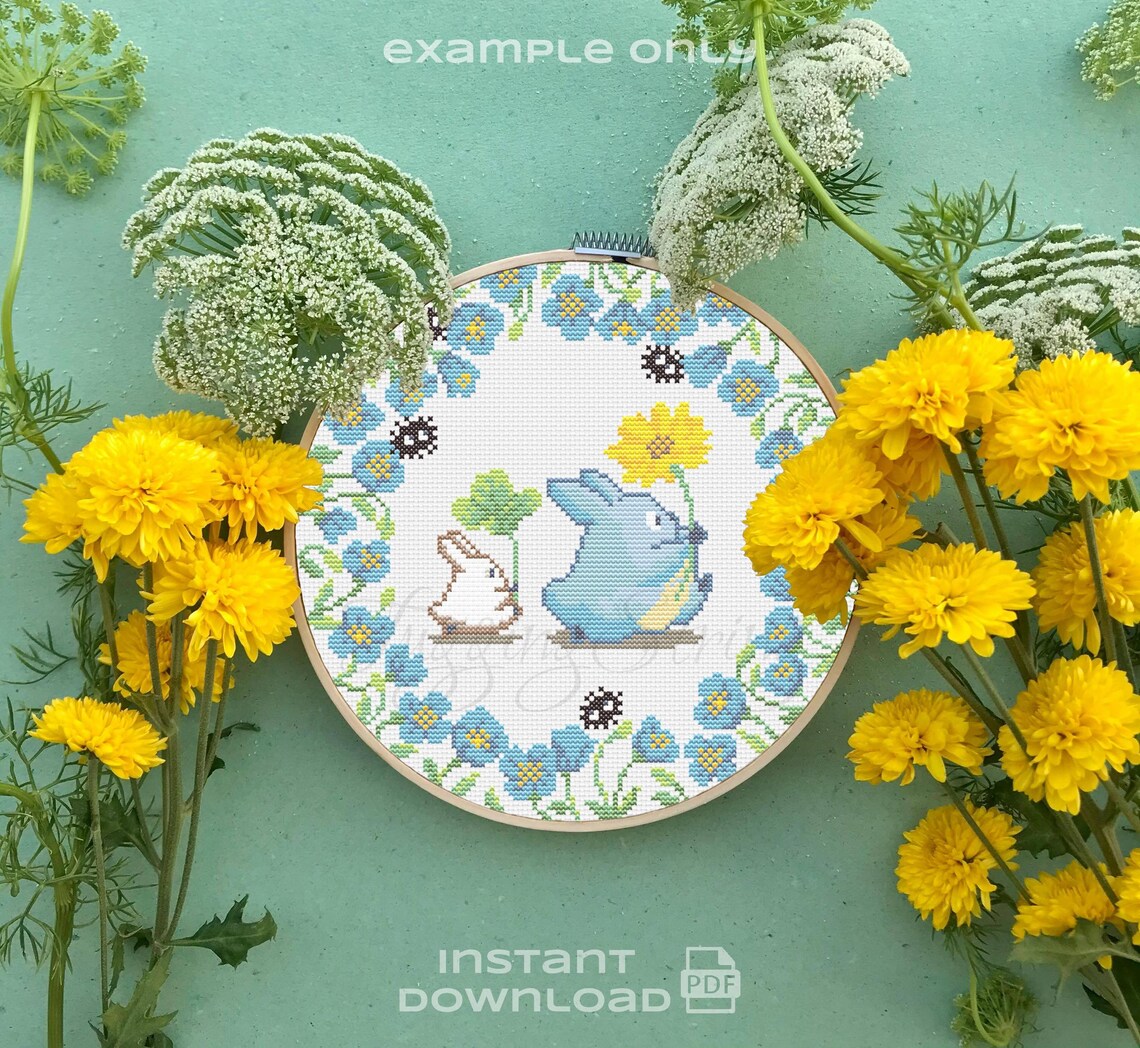 Totoro Mini Soot Ball Cross Stitch Pattern, Ghibli Cross Stitch, Anime ...