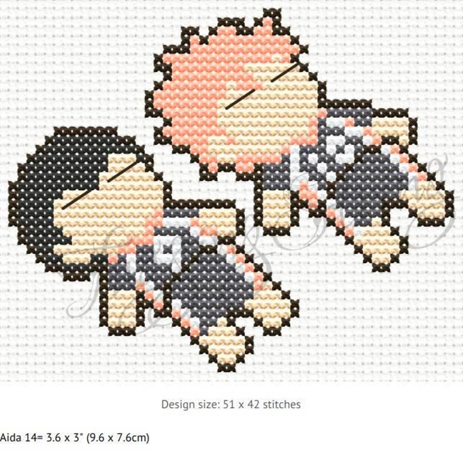 Chibi Kage Hina Cross Stitch Pattern, Haikyuu, Karasuno, Volleyball ...