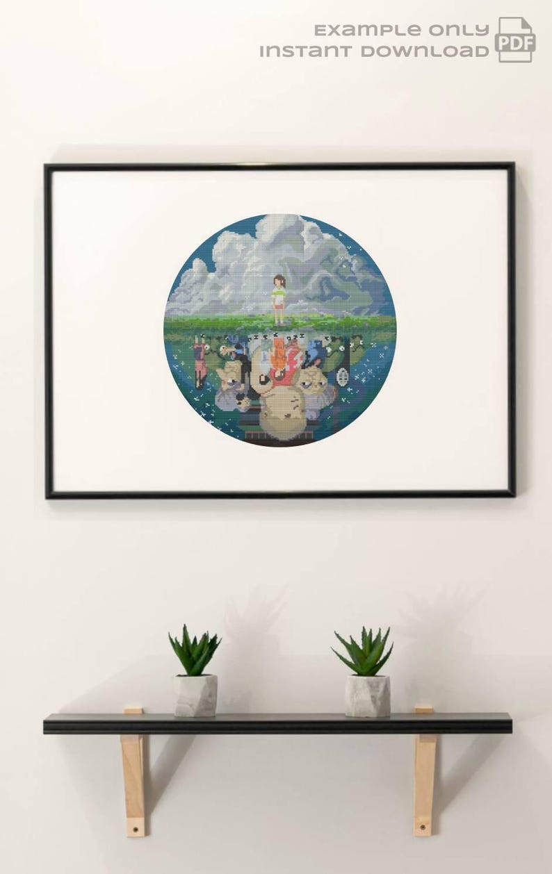 Spirited Away Cross Stitch Pattern: Anime Landscape Embroidery (PDF ...