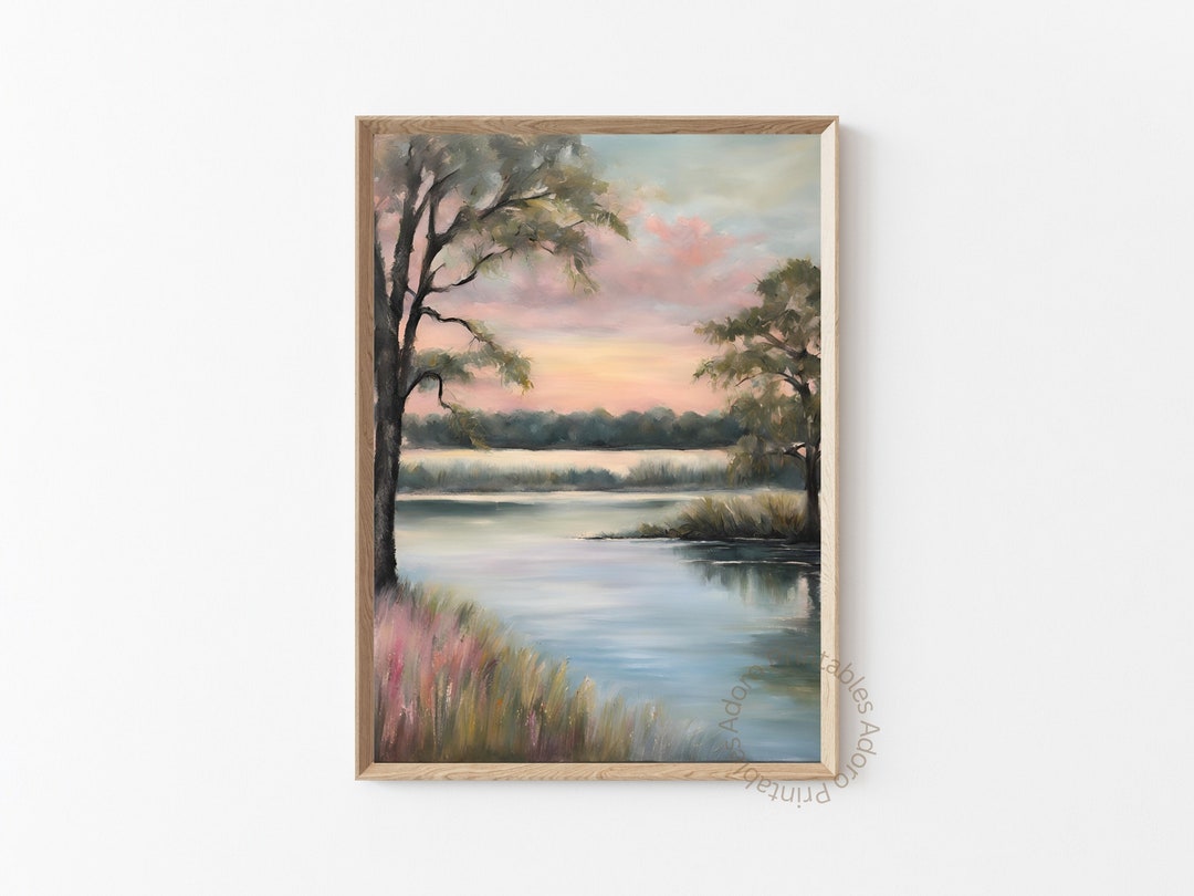 Sunrise Bayou Sunset Landscape Painting | Carolina Lowcountry, Coastal ...