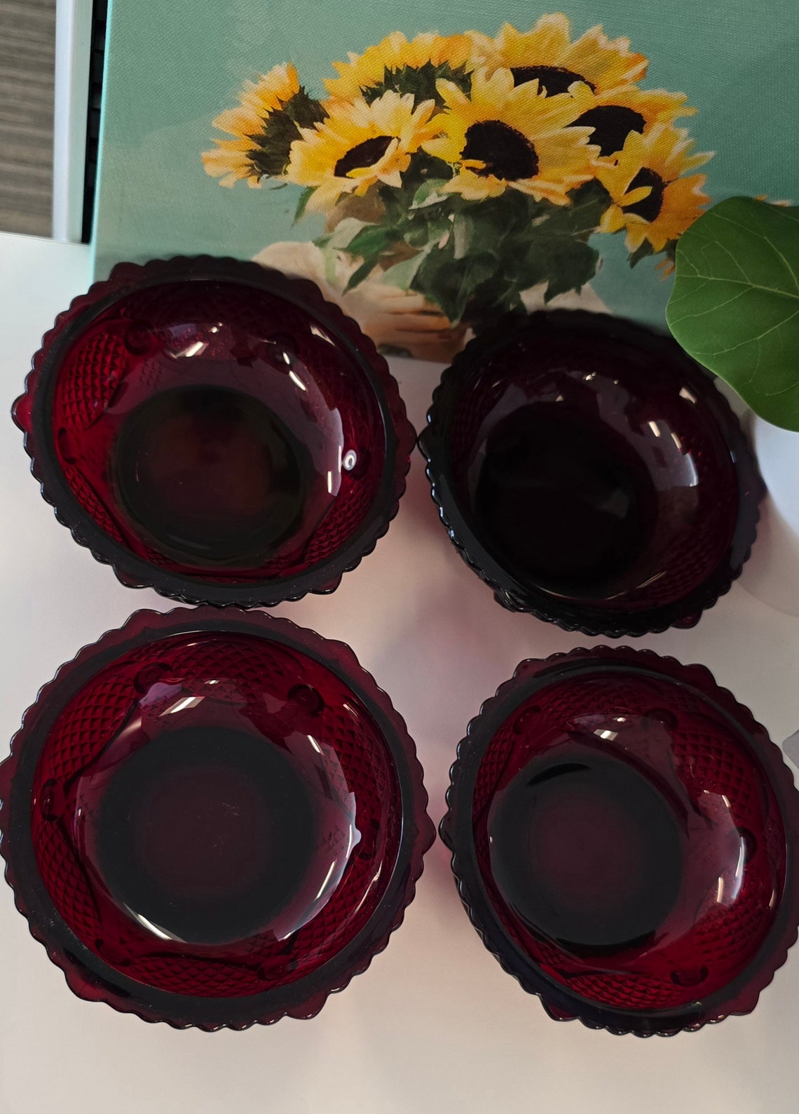 Vintage Avon Ruby Red Cape Cod Dessert or Fruit Bowl - Etsy