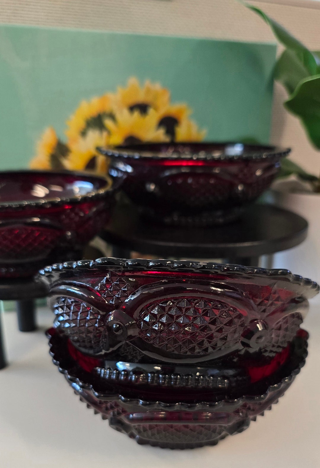 Vintage Avon Ruby Red Cape Cod Dessert or Fruit Bowl - Etsy