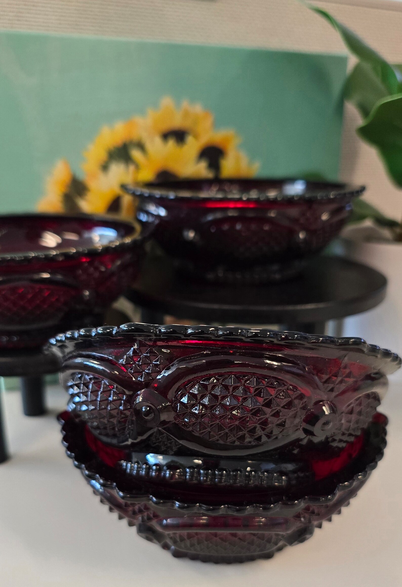 Vintage Avon Ruby Red Cape Cod Dessert or Fruit Bowl - Etsy