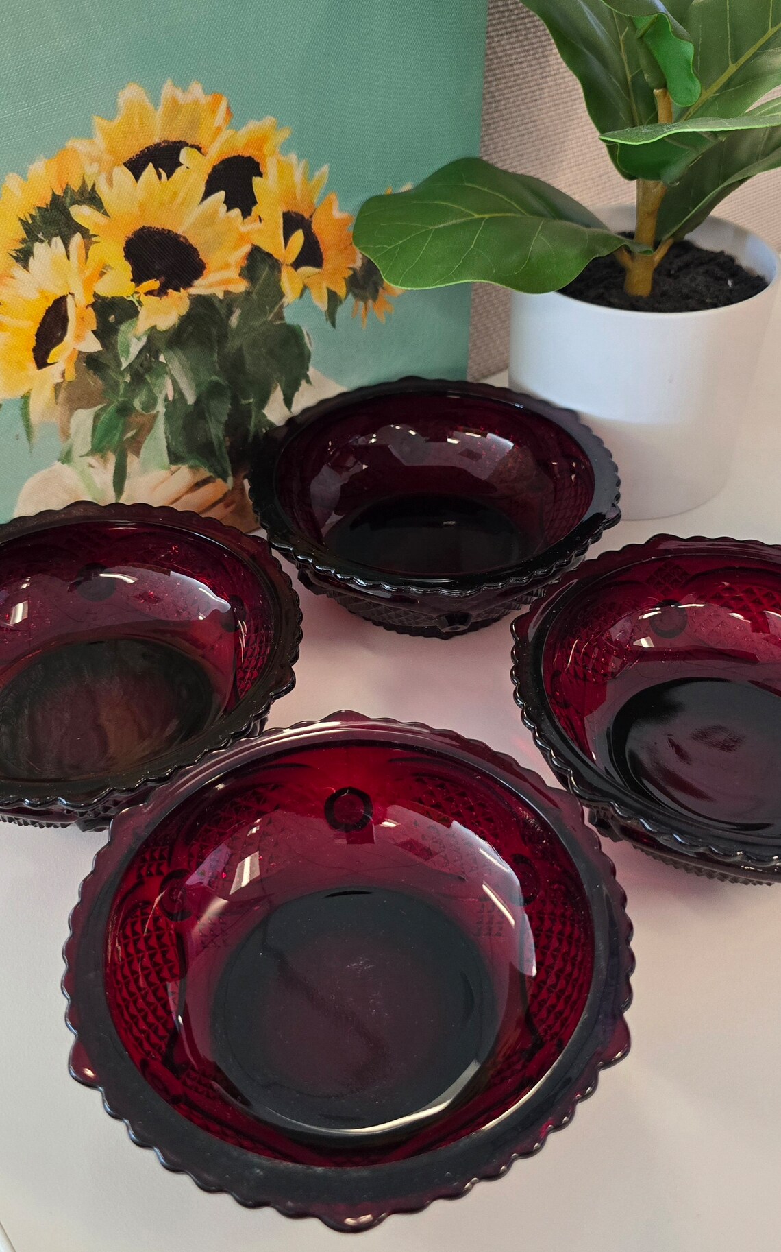 Vintage Avon Ruby Red Cape Cod Dessert or Fruit Bowl - Etsy