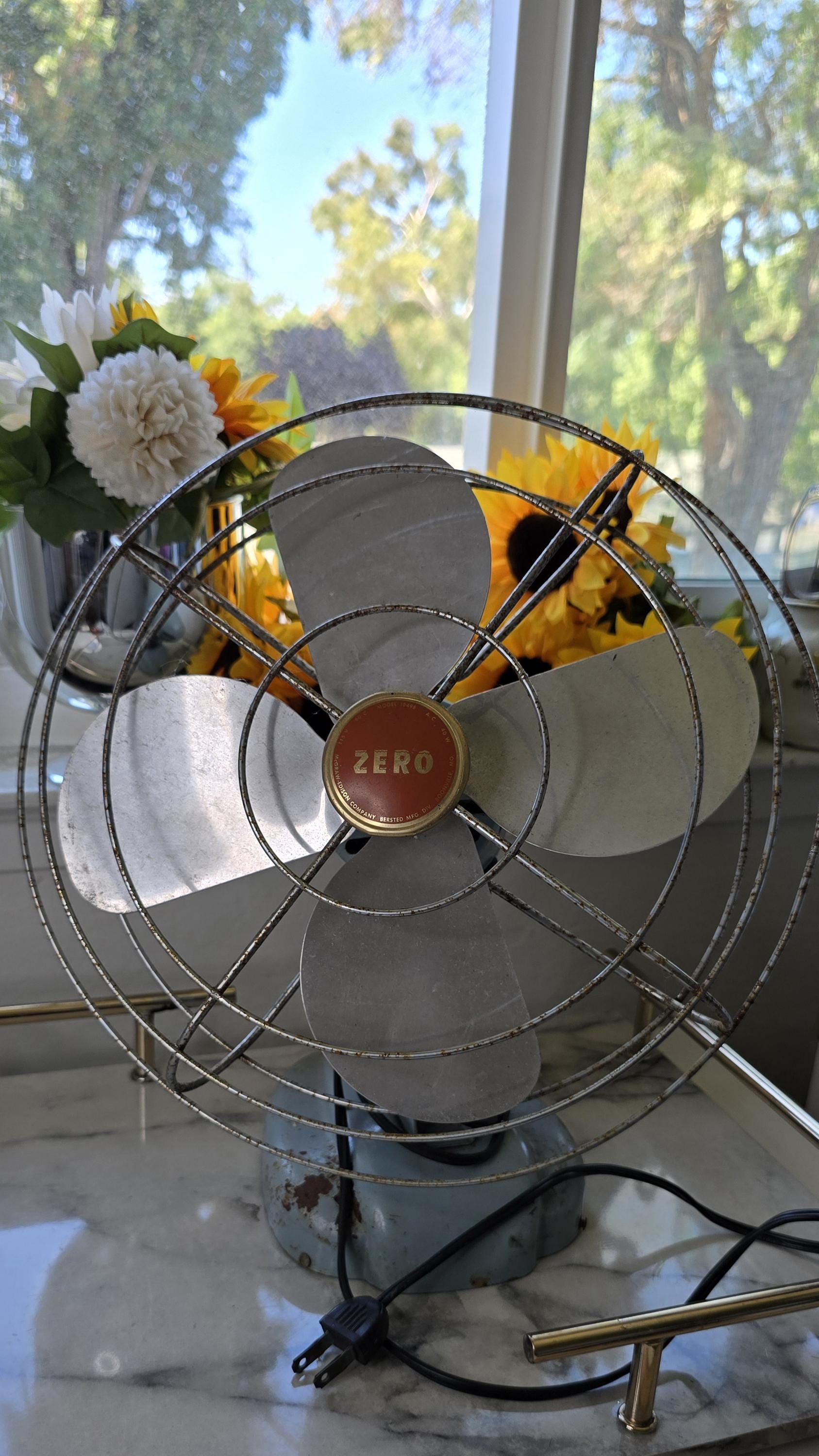 Vintage 1960's Mid Century Modern Zero Turquoise Desk & Wall Mount Fan ...