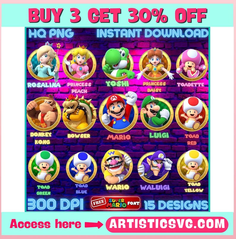 Super Mario PNG Bundle, Super Mario Bundle, Super Mario Transparent PNG ...