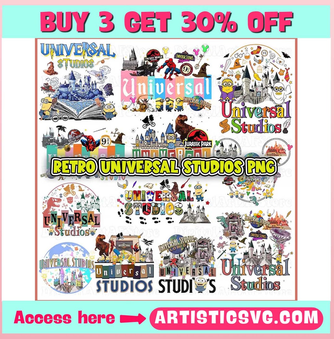 Retro Universal Studios PNG Bundle, Universal Png, Universal Trip Png ...