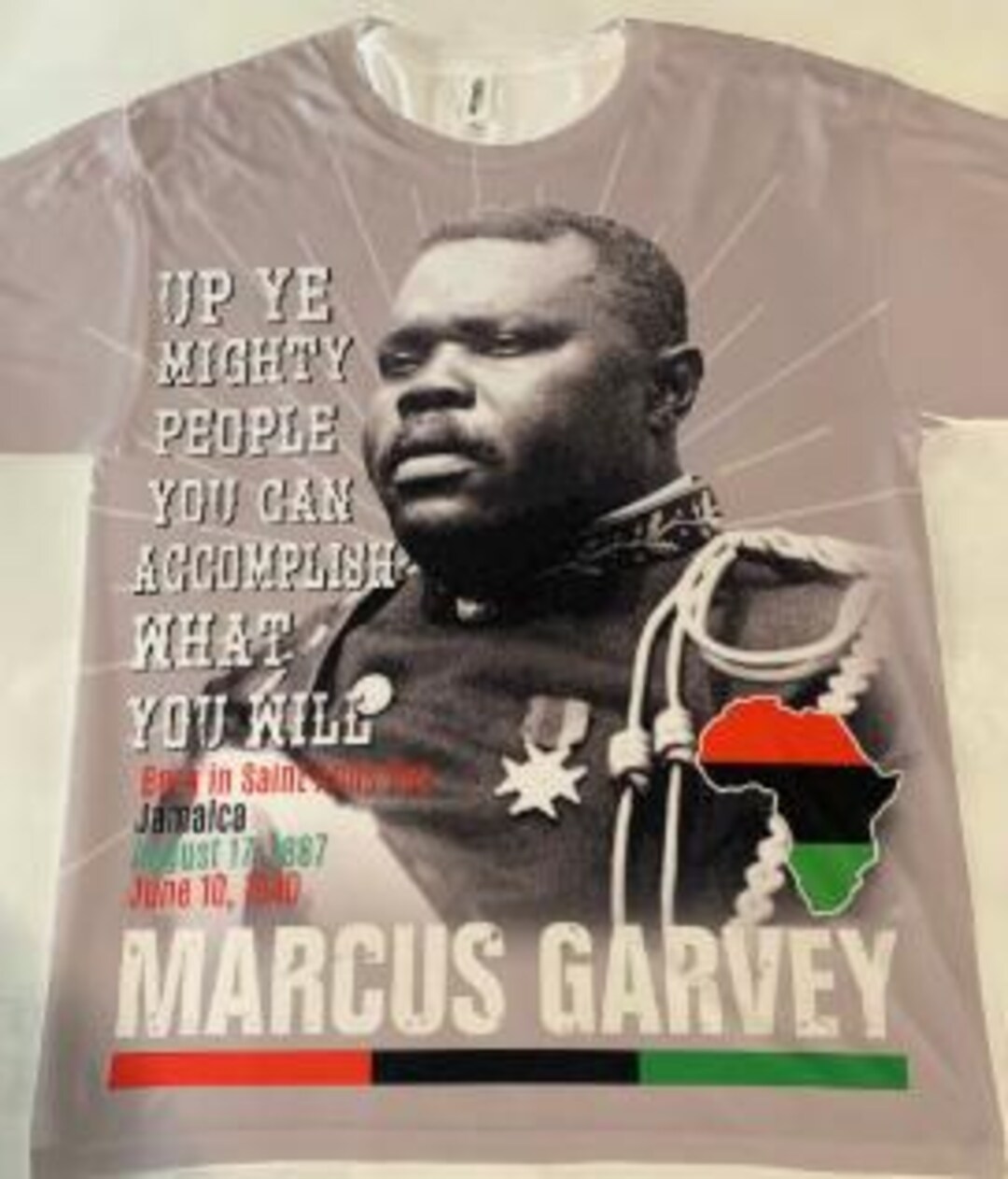 MARCUS GARVEY Shirt Repatriation up Ye Mighty People Rasta Selassie I ...