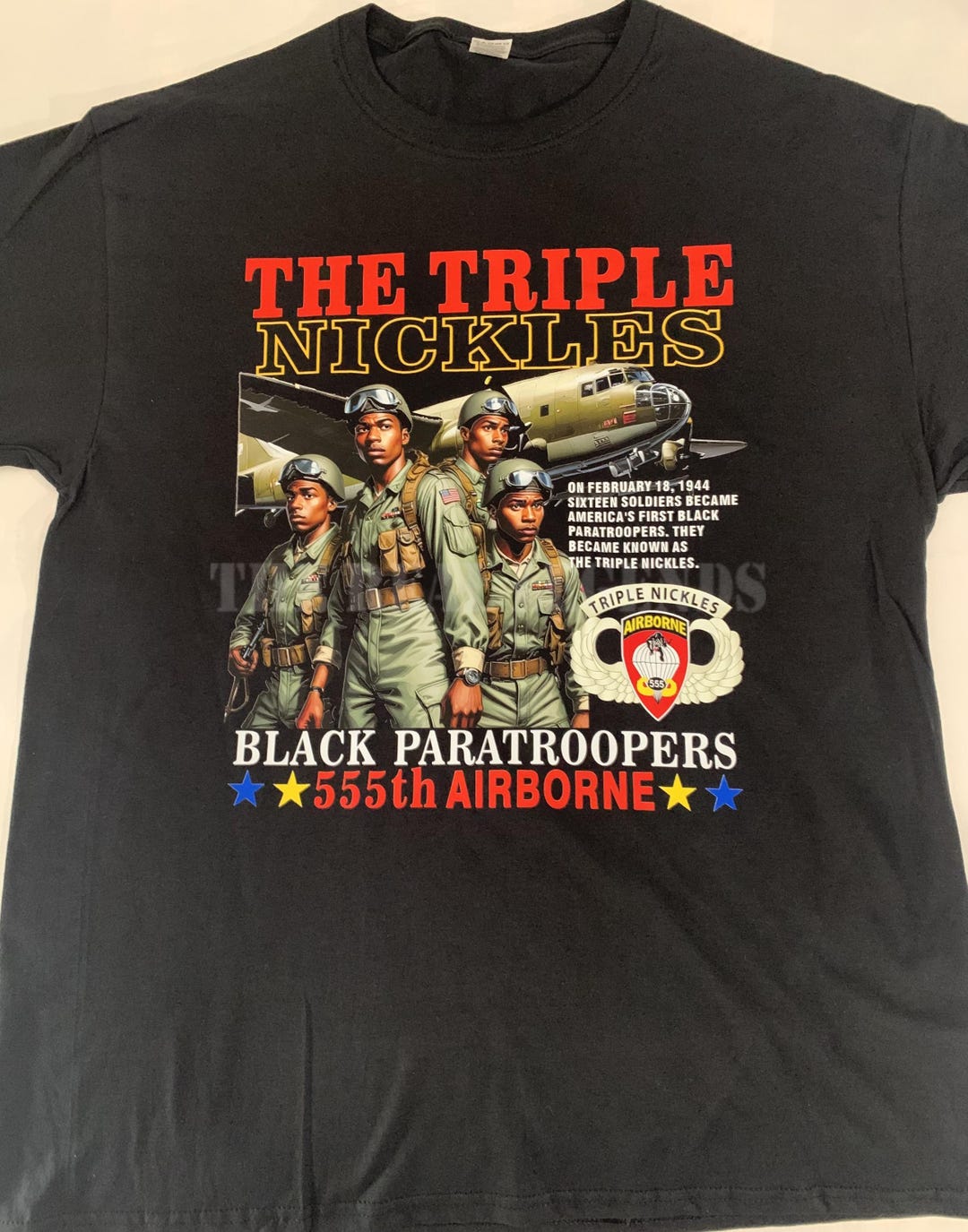 Tuskegee Airmen Black Shirt the Triple Nickles Black Heroes Black ...