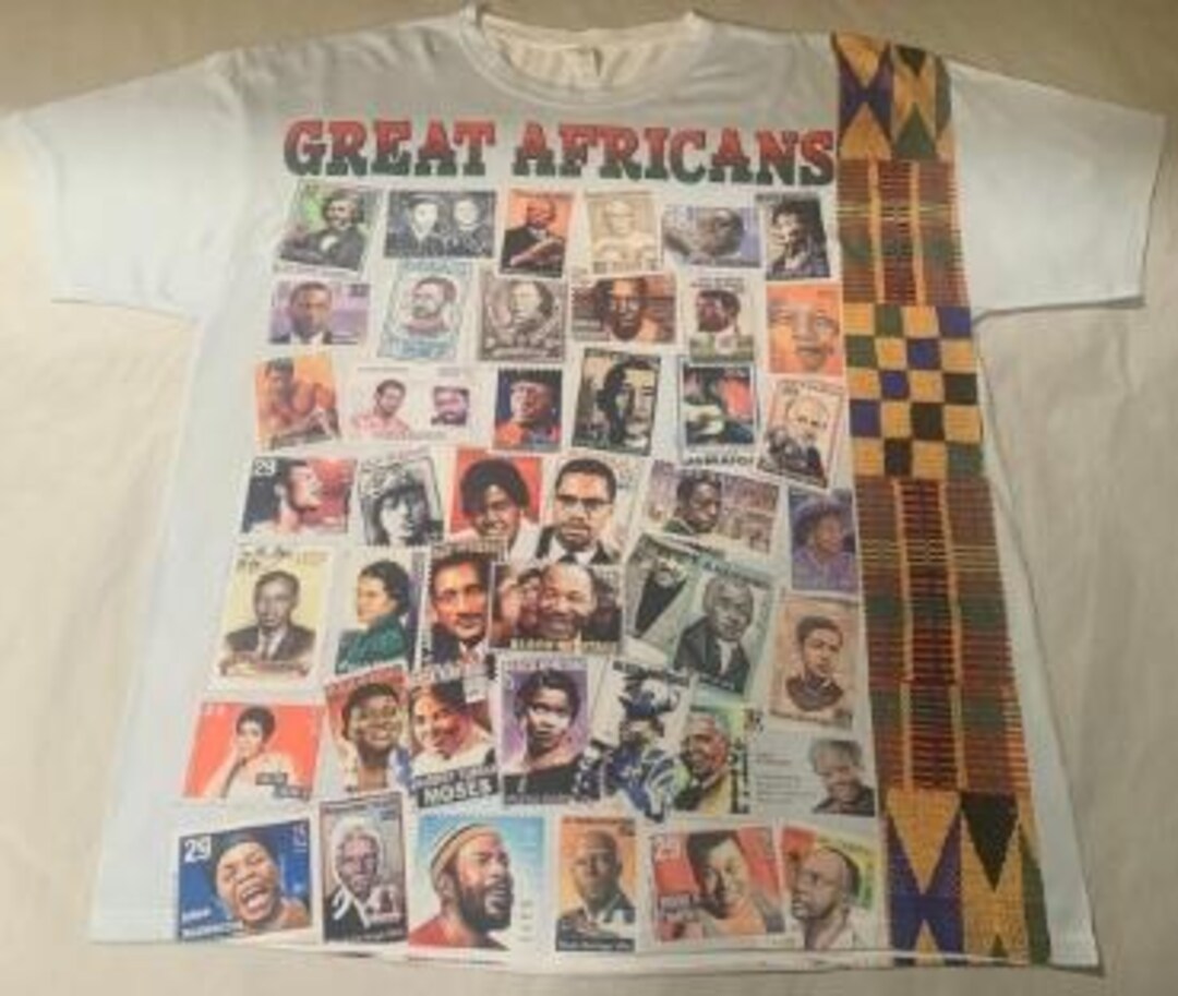 Black Heroes Stamp Shirt Collage African Americans Bob Marley Angela ...