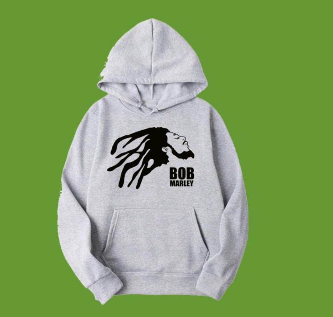 B0B M@rley Black Dreadlocks Profile Hoodie Dancehall Reggae Music Old ...