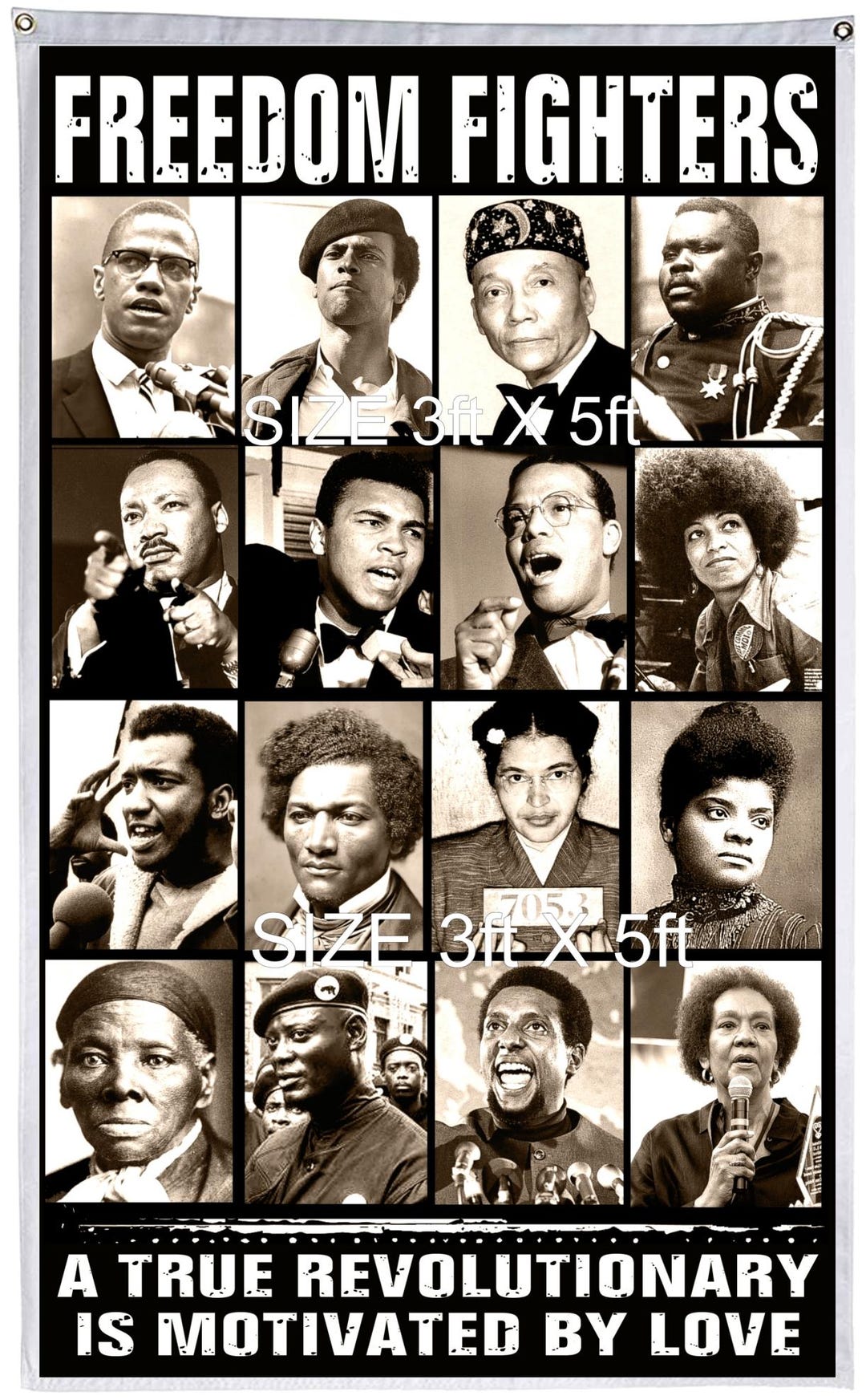 Black Freedom Fighters Flag 3 FT X 5 FT by Any Means Necessary Black ...