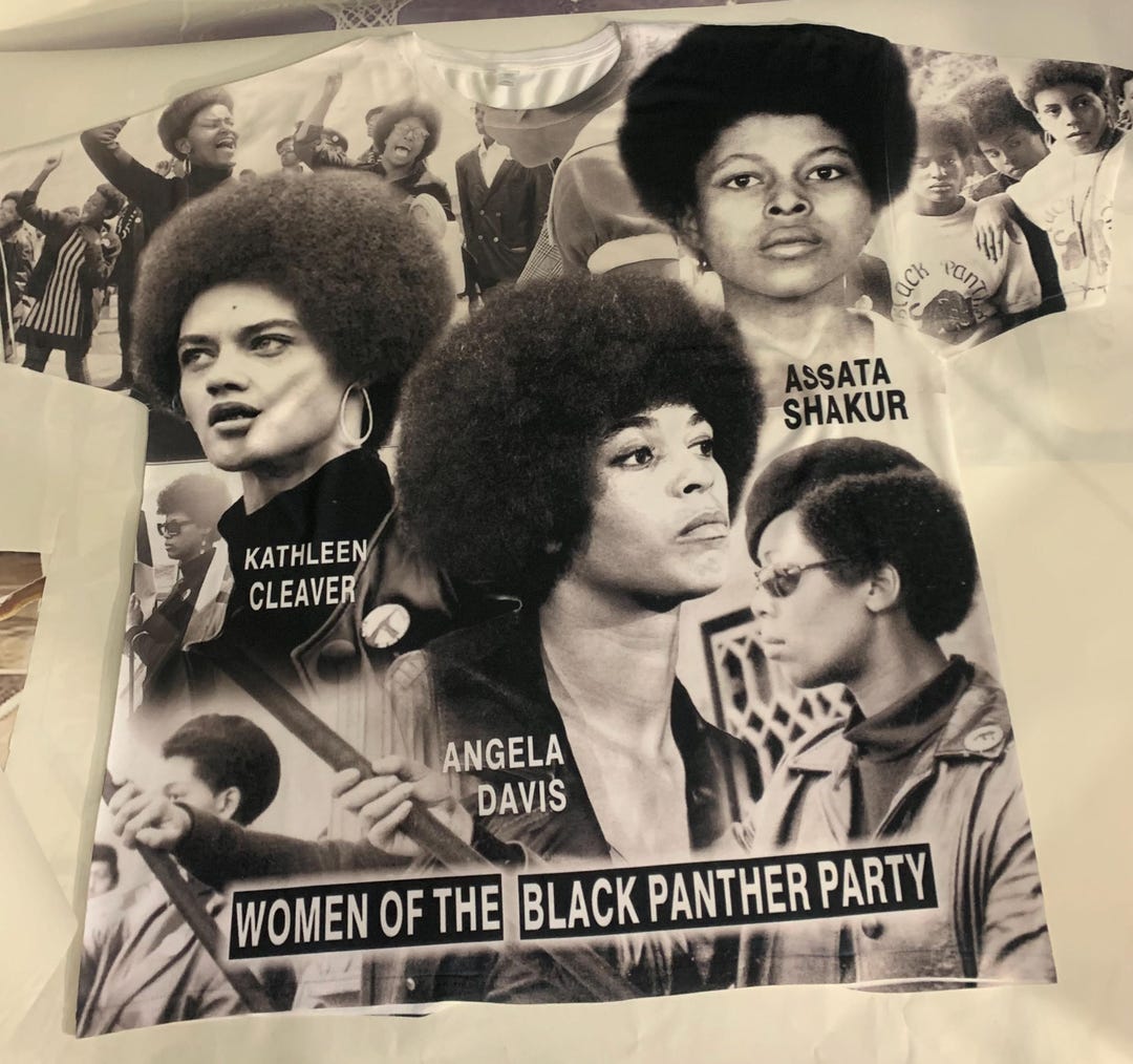 Black Panther Party Women Shirt Angela Davis Kathleen Cleaver Huey P ...