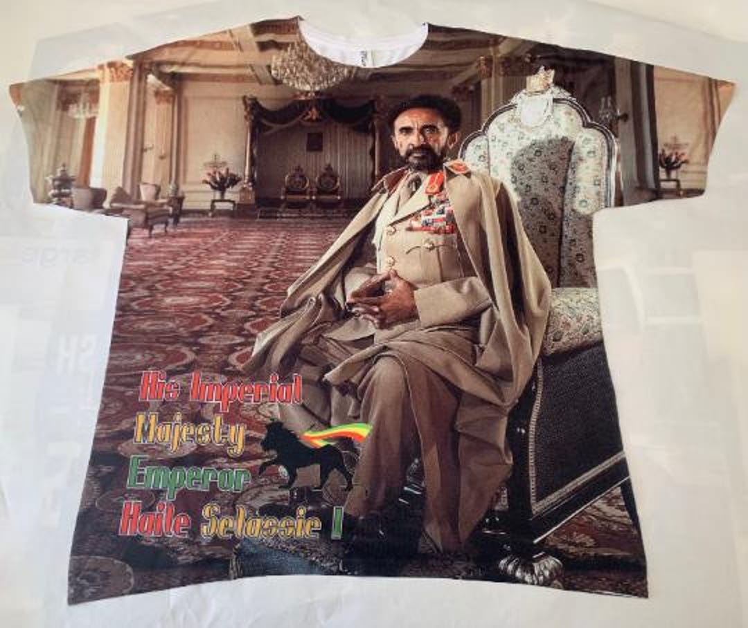 HAILE SELASSIE Shirt His Imperial Majesty Lion of Judah Rasta Selassie ...