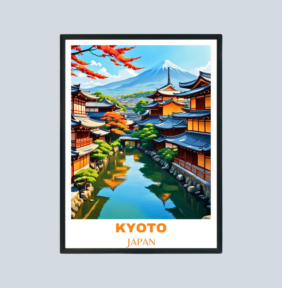 Kyoto Poster Travel Print, Japanese Wall Art, Kyoto Travel Poster Print, Kyoto Wall Art, Japan ...
