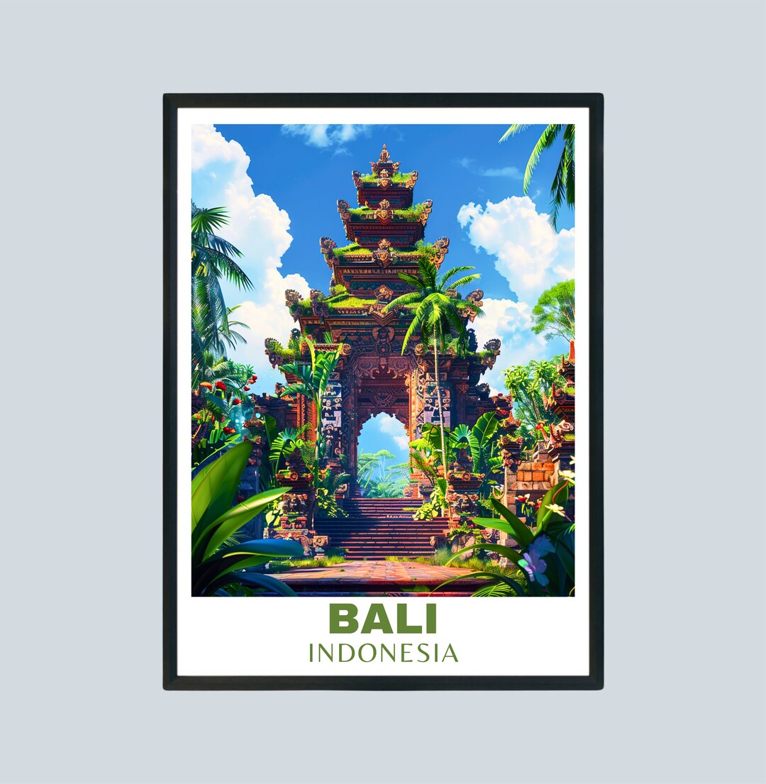 Indonesia Travel Poster, Indonesia Wall Art, Bali Travel Poster Print ...