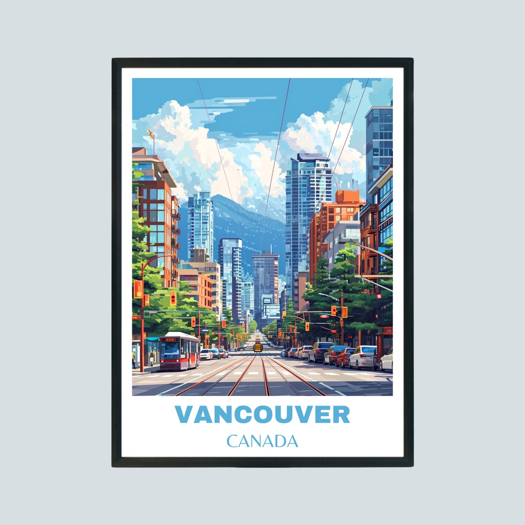 Vancouver Poster Art, Vancouver Wall Art, Canada Travel Poster Print ...
