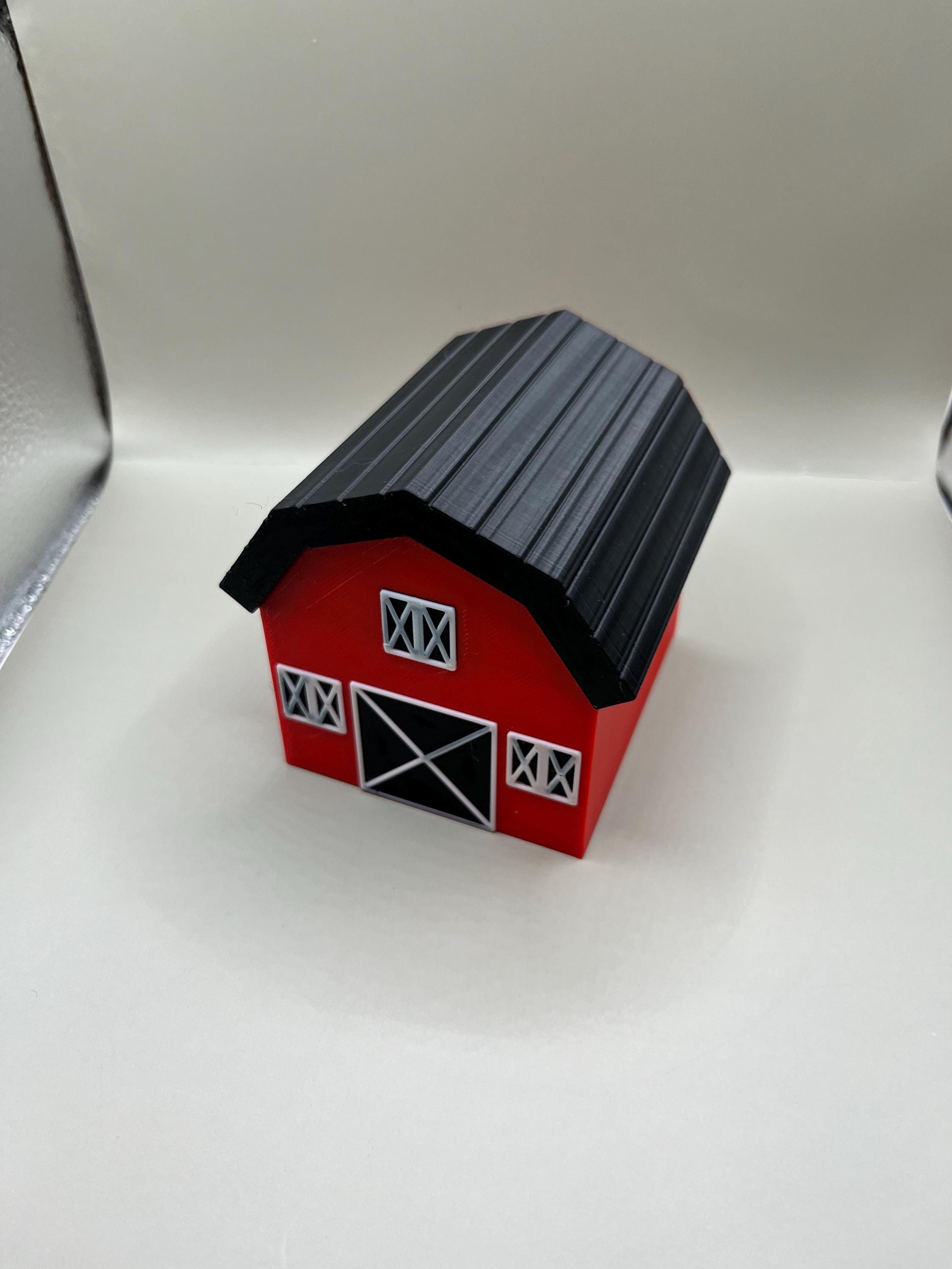 3D Printed Decorative Barn: Farmhouse Decor (3x3x2 Inches) - Etsy