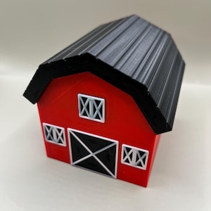 3D Printed Decorative Barn: Farmhouse Decor (3x3x2 Inches) - Etsy