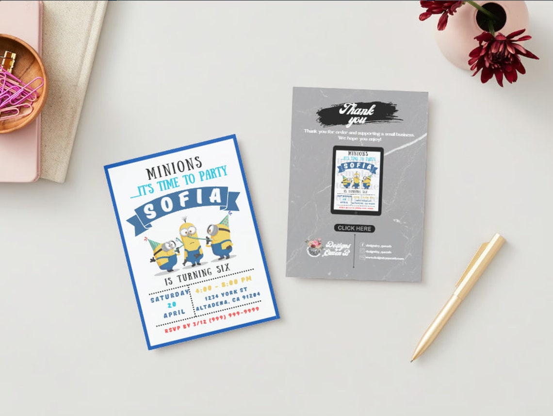 Minions Invitation - Etsy
