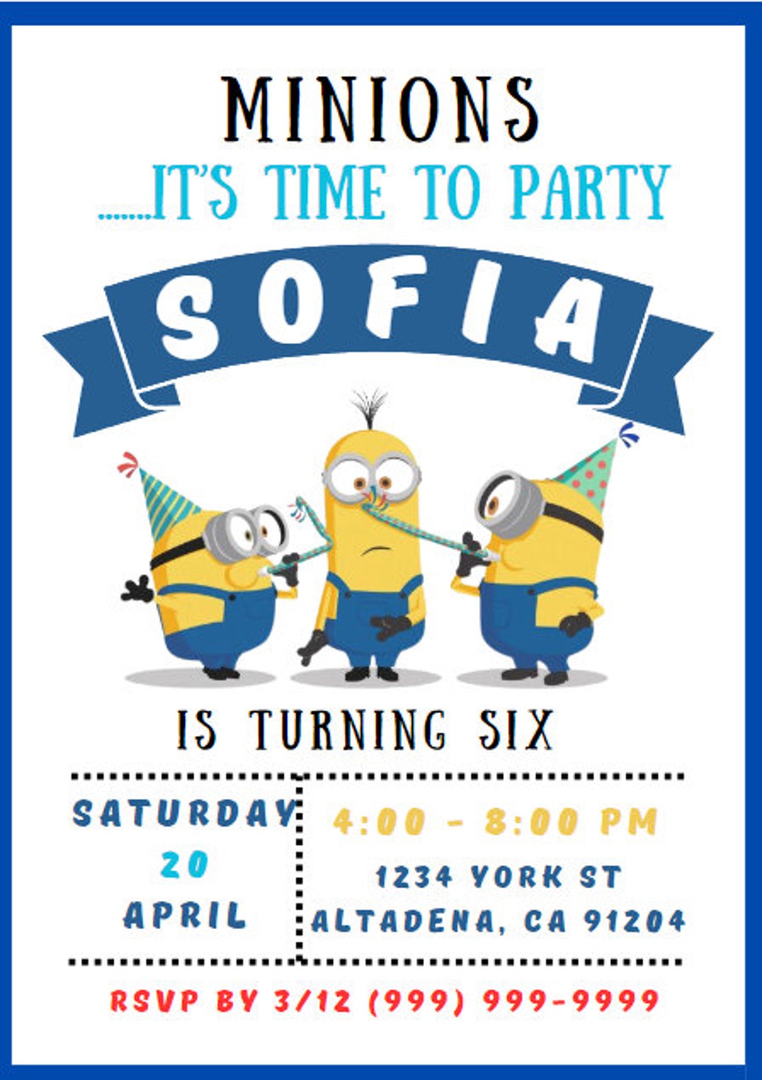 Minions Invitation - Etsy