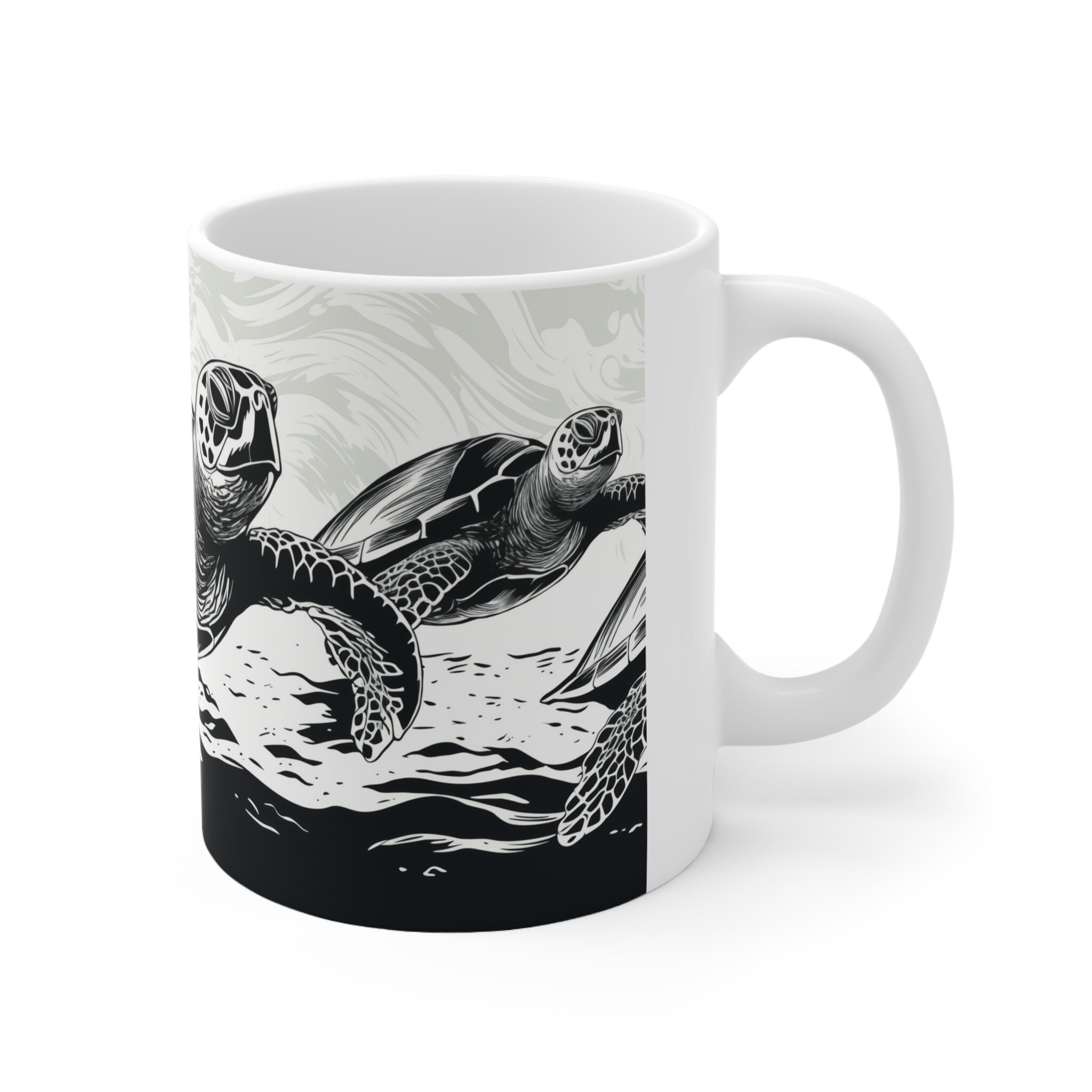 Sea Turtle Mug - Hawaiian Green Sea Turtles Coffee Cup - Honu Tropical ...
