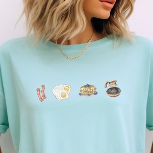 Breakfast Minimalist Comfort Colors T-shirt | Bacon Eggs Pancakes ...