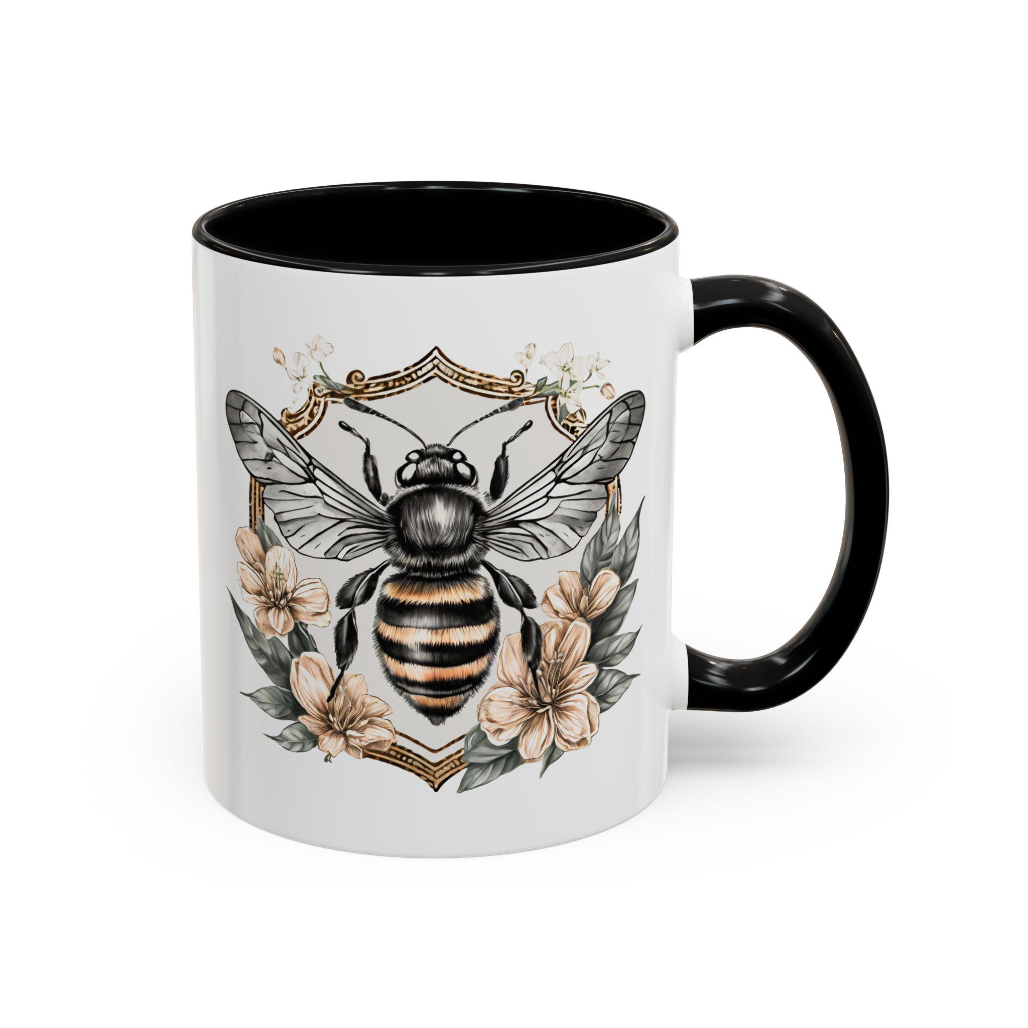 Antique Cottagecore Bumblebee Design Accent Coffee Mug 11, 15oz Black ...