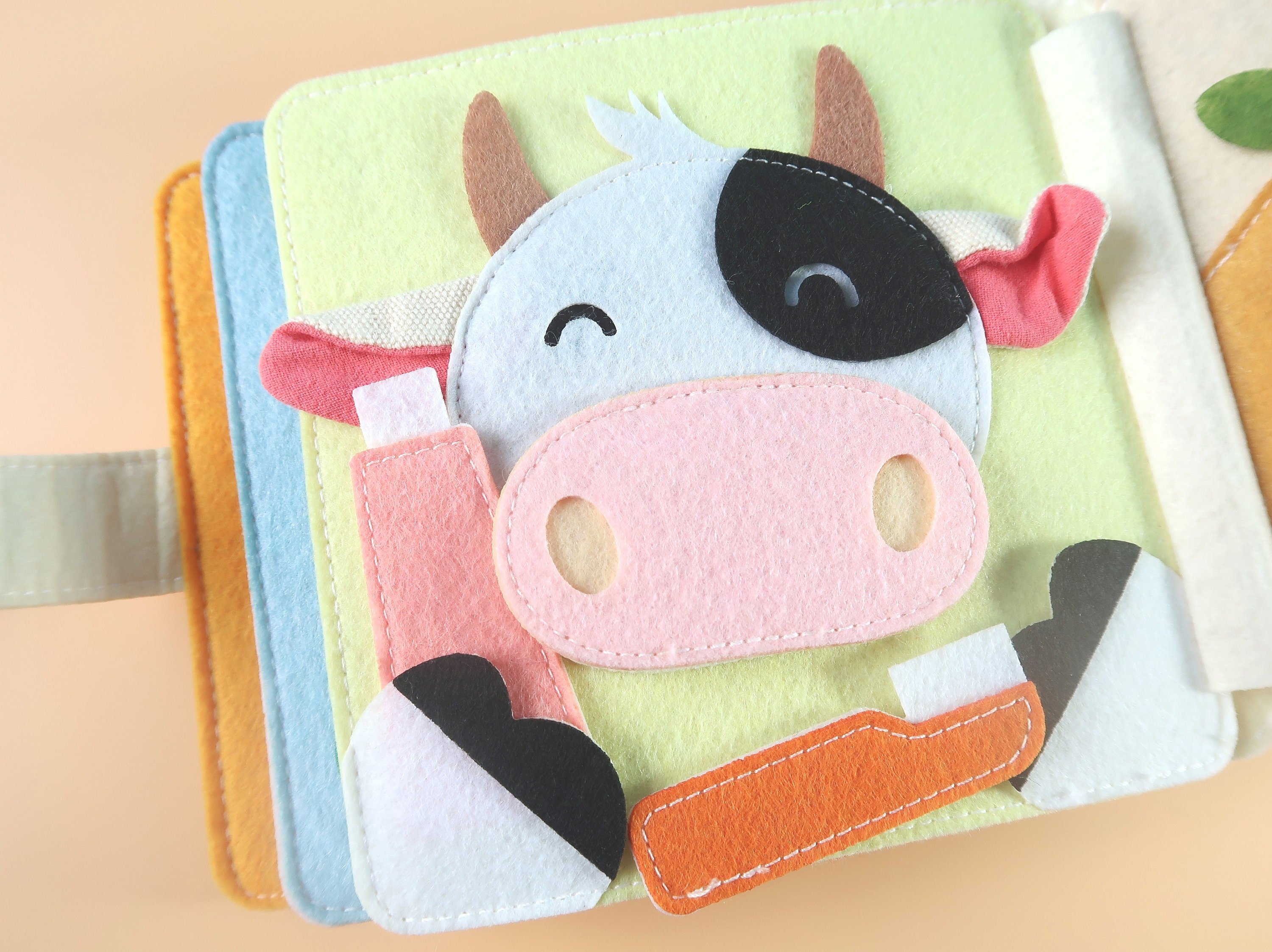 Personalized Handmade Mini Quiet Book, Brown Bear Book, Educational ...