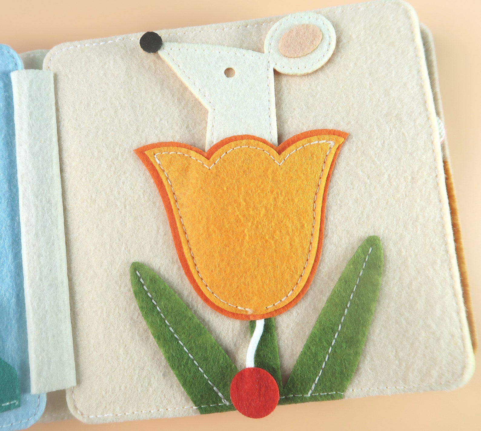 Personalized Handmade Mini Quiet Book, Brown Bear Book, Educational ...