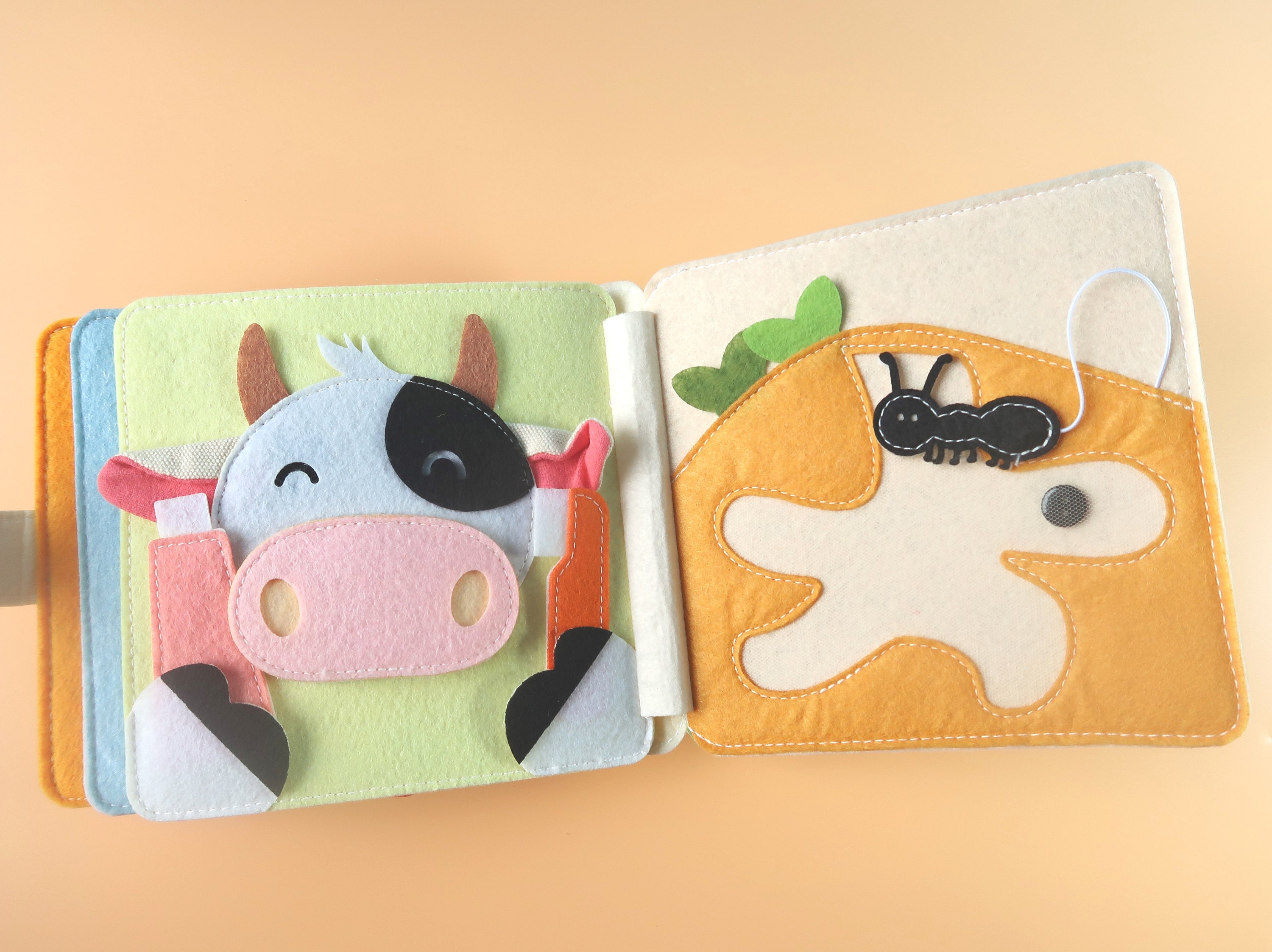 Personalized Handmade Mini Quiet Book, Brown Bear Book, Educational ...