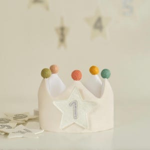 Birthday Crown With Silver Sparkling Numbers and Stars, Personalized ...