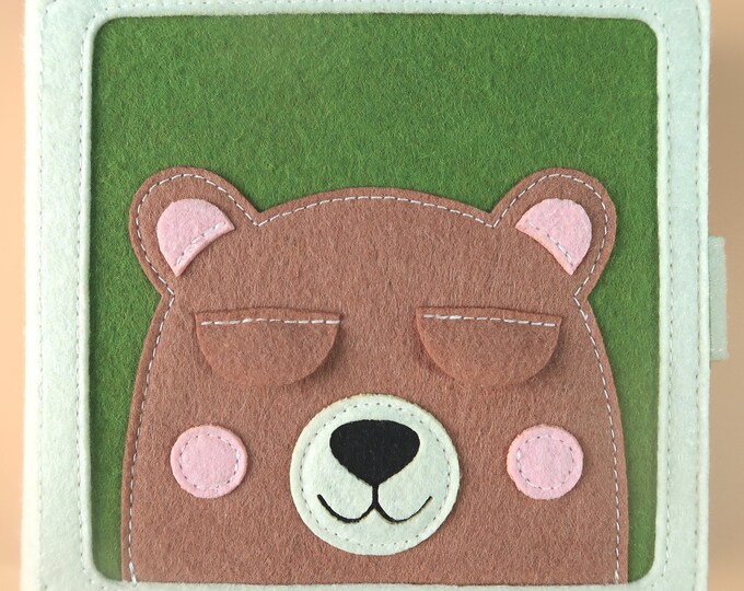 Personalized Handmade Mini Quiet Book, Brown Bear Book, Educational ...