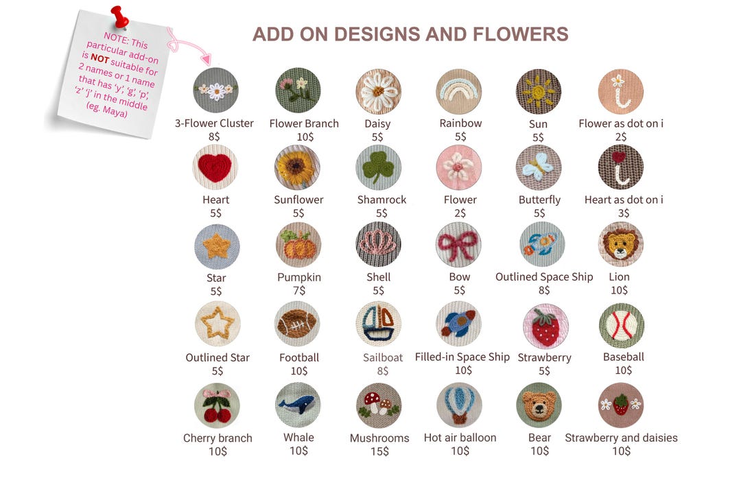 Add on Designs & Flowers for the Infant Baby Romper - Etsy