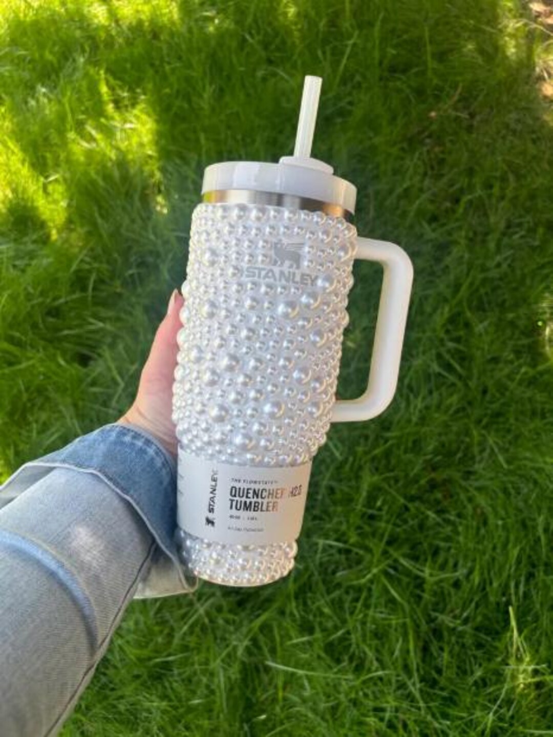 Pearl Stanley. White insulated stanley cup with pearls 40oz stanley ...