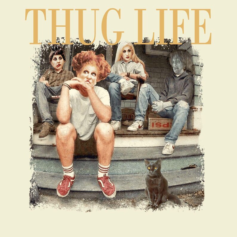 Thug Life Bad Witches Design Png, Retro Witches Movie Png, Retro ...