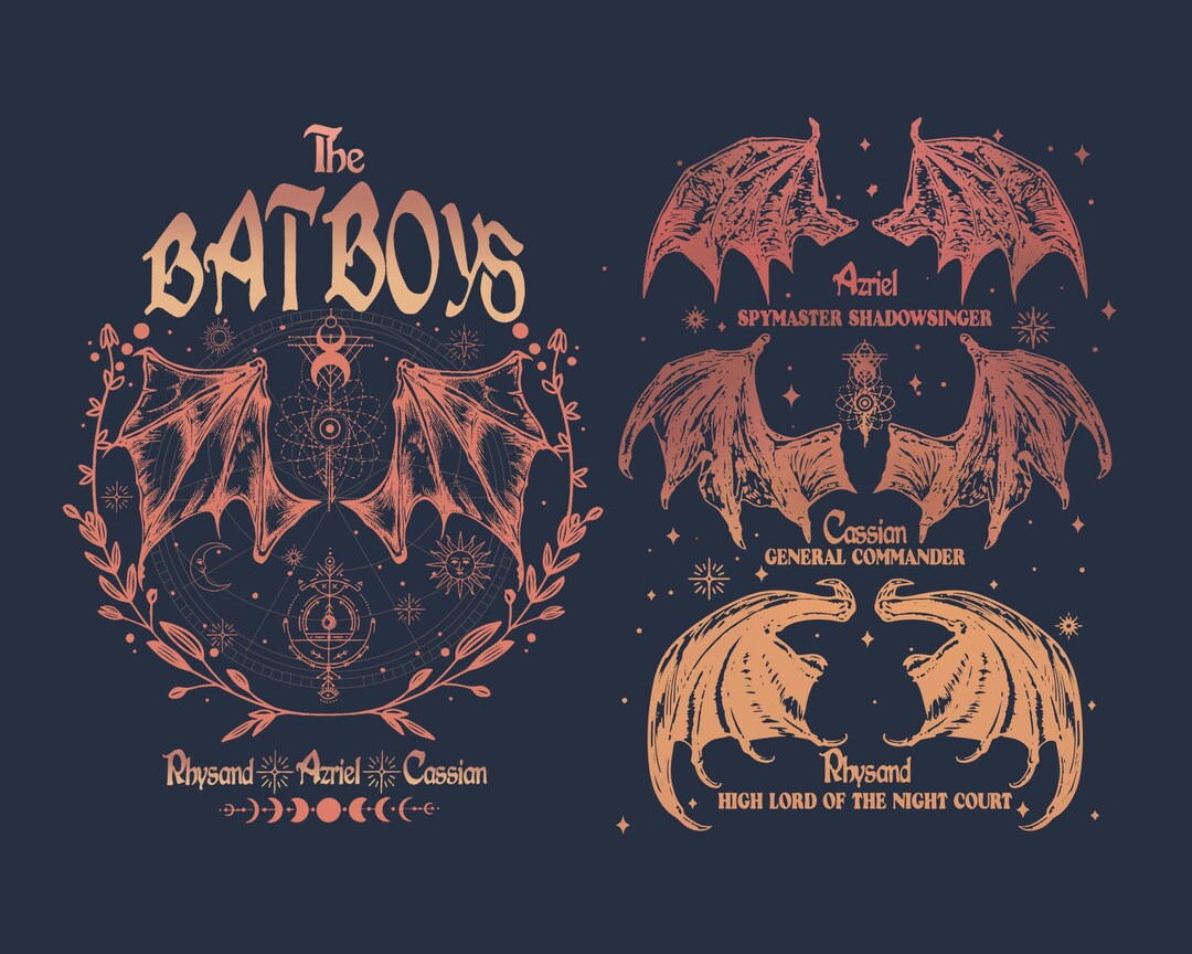 Vintage the Bat Boys Acotar Png, Acotar Velaris Png, the Bat Boys Png ...