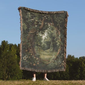 Enchanted Forest Tapestry Blanket • Woven Medieval Tapestry Wall ...